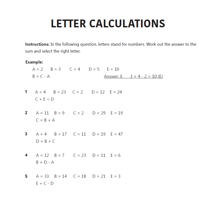 Practice Paper 4 - Verbal Reasoning Maths - 11+ Centre