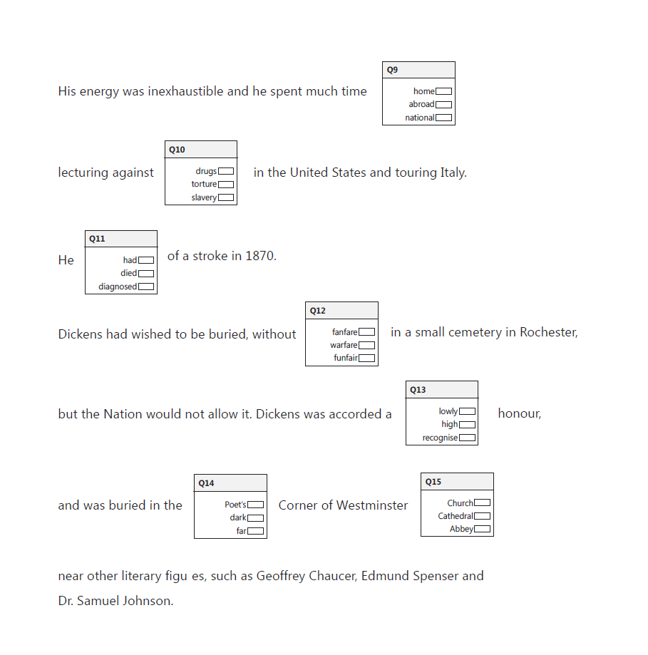 Cloze - Paper 1 - 11+ Centre