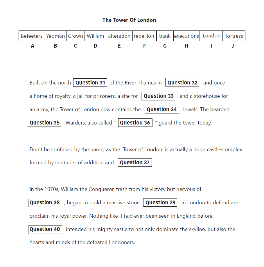 Cloze - Paper 1 - 11+ Centre